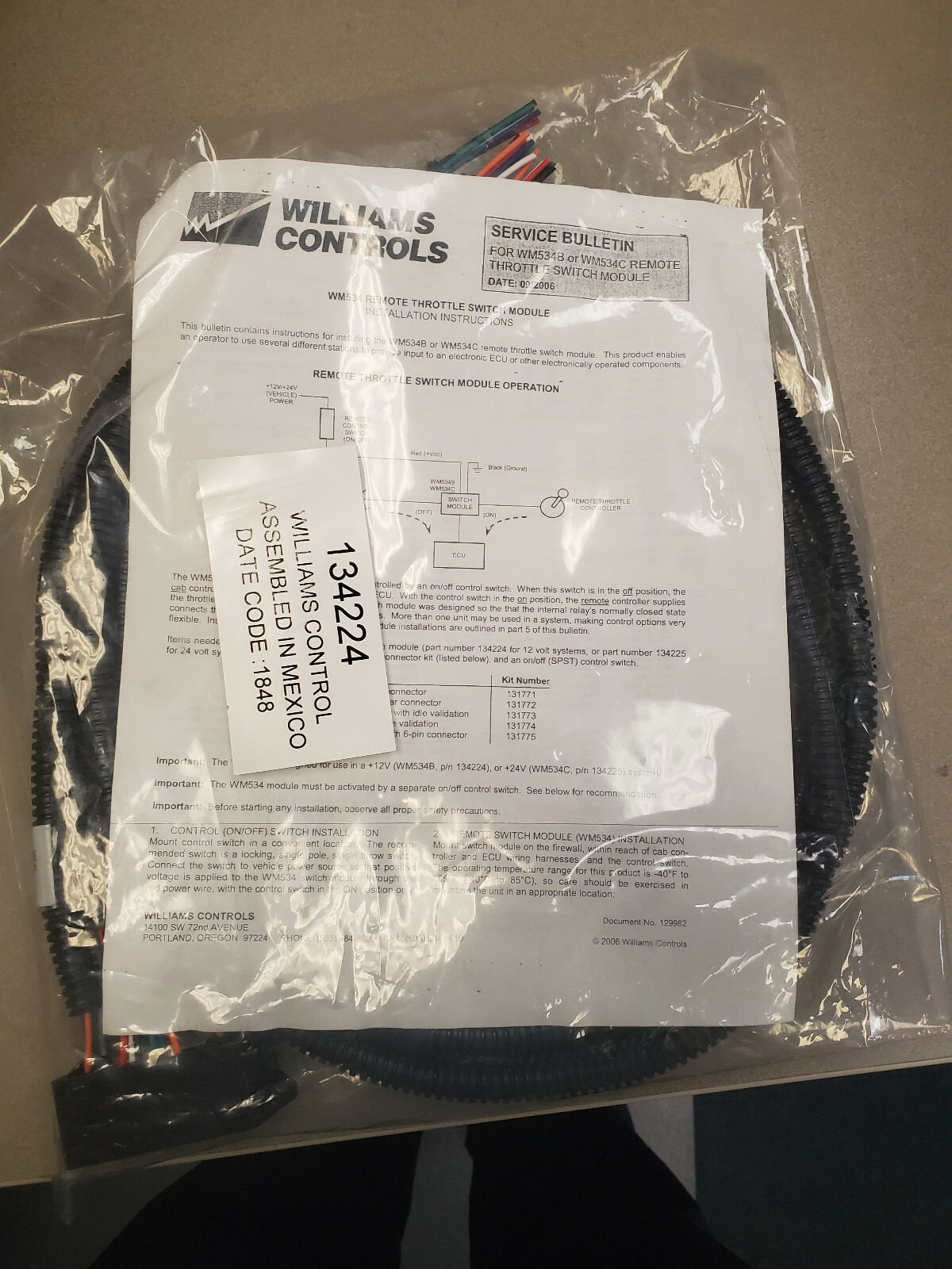 134224 / WM534B - 12V SWITCH MODULE BY WILLIAMS CONTROLS | eBay