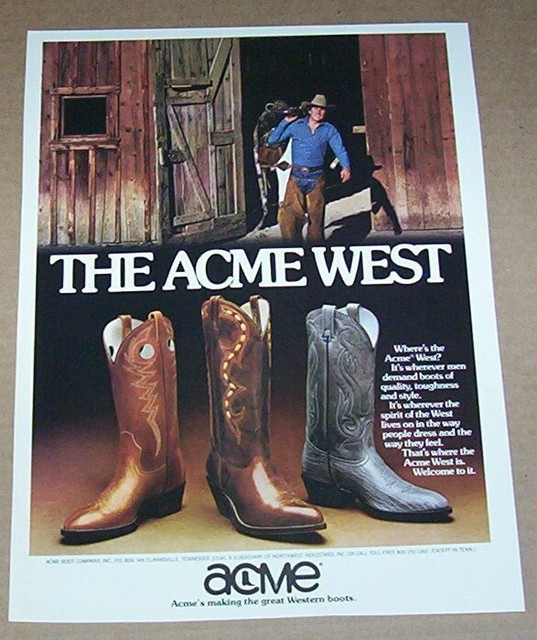 1980 print ad - Acme West Western boots Cowboy chaps Clarksville TN ...