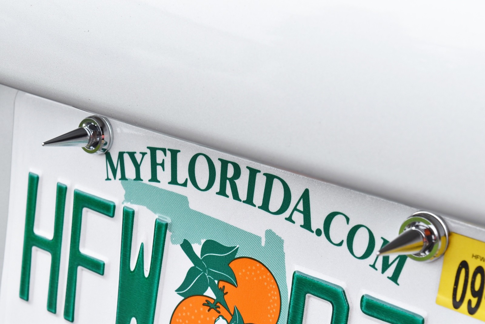 2 TRUE SPIKE CHROME SPIKED LICENSE PLATE WASHERS BOLTS FOR FORD F250 ...