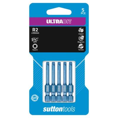 SQ2 x 50mm Sutton UltraBit Impact Square Torsion Power Driver Bit 5 ...