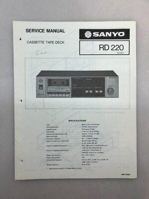 Sanyo RD 220 Original Service Manual Free Shipping | eBay