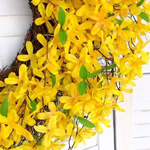 25 Inches Yellow Forsythia Flower Spring Wreath for Front Door, Summer ...