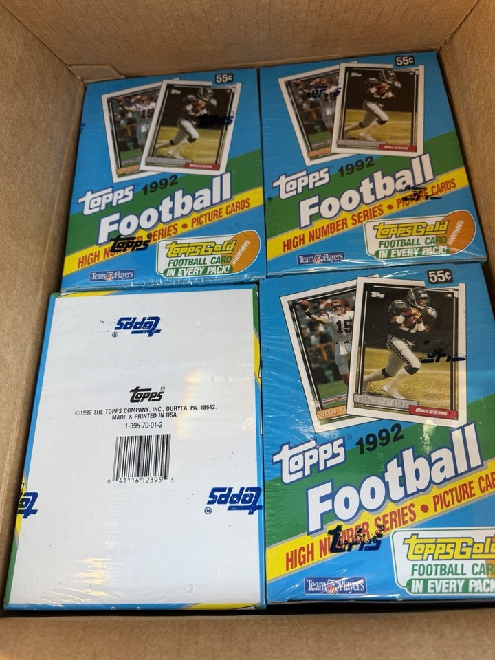 1992 Topps High Number Series Football Box Factory Sealed 36 Wax Packs ...