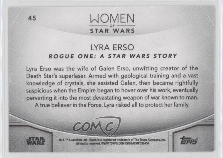 2020 Topps Women of Star Wars Blue Lyra Erso #45 1qy | eBay