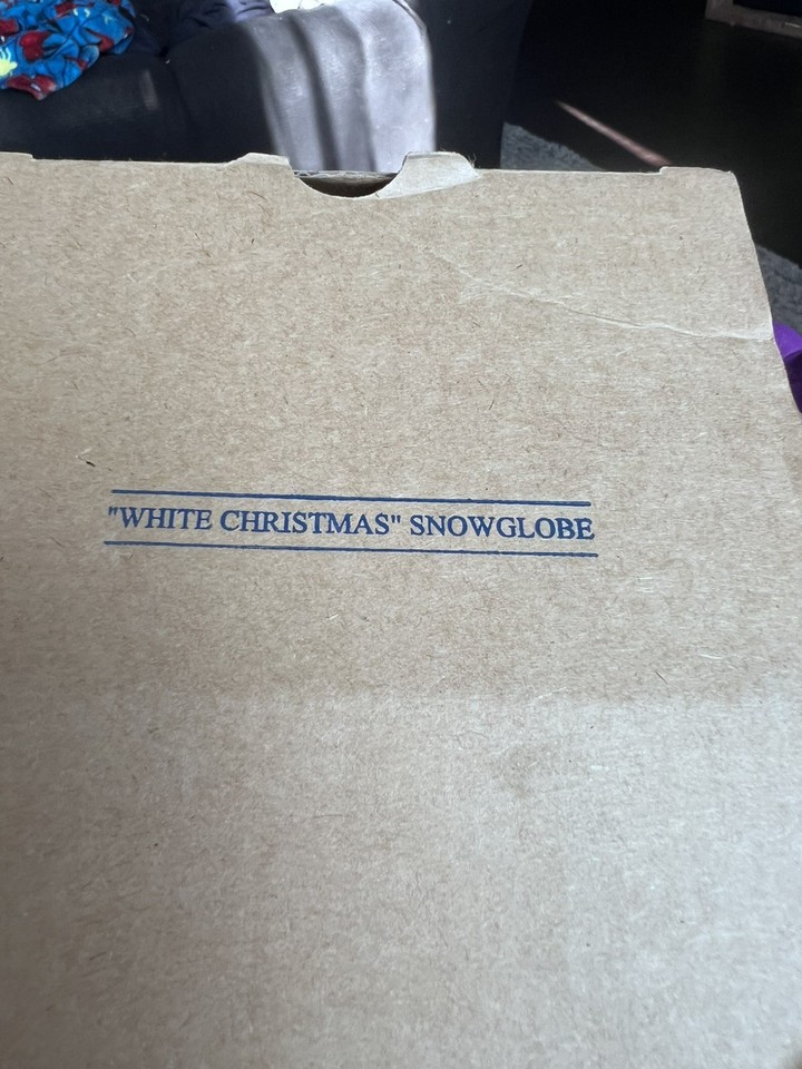 Vtg Snow Globe White Christmas Irving Berlin Bing Crosby 2000 Music Box ...