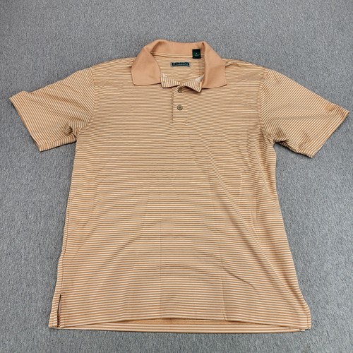Cubavera Mens Peach Color Polo Shirt Medium Polyester Golf Ribbed ...