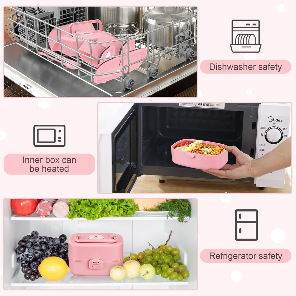 Bento Lunch Box With 8oz Soup Thermo For Kids Leakproof Food Containers ...