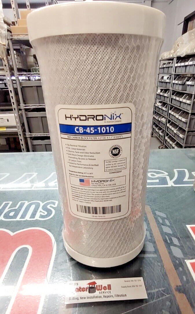 New Hydronix Carbon Block Filter for Water Well Filtration 4.5"x10" | eBay