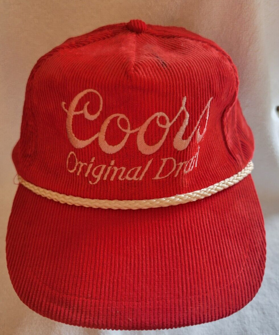 Vintage Coors Original Draft Red Corduroy Snapback H… - Gem