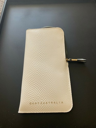 Quay Australia Sunglasses Limited Edition White Faux Snakeskin Zipper ...