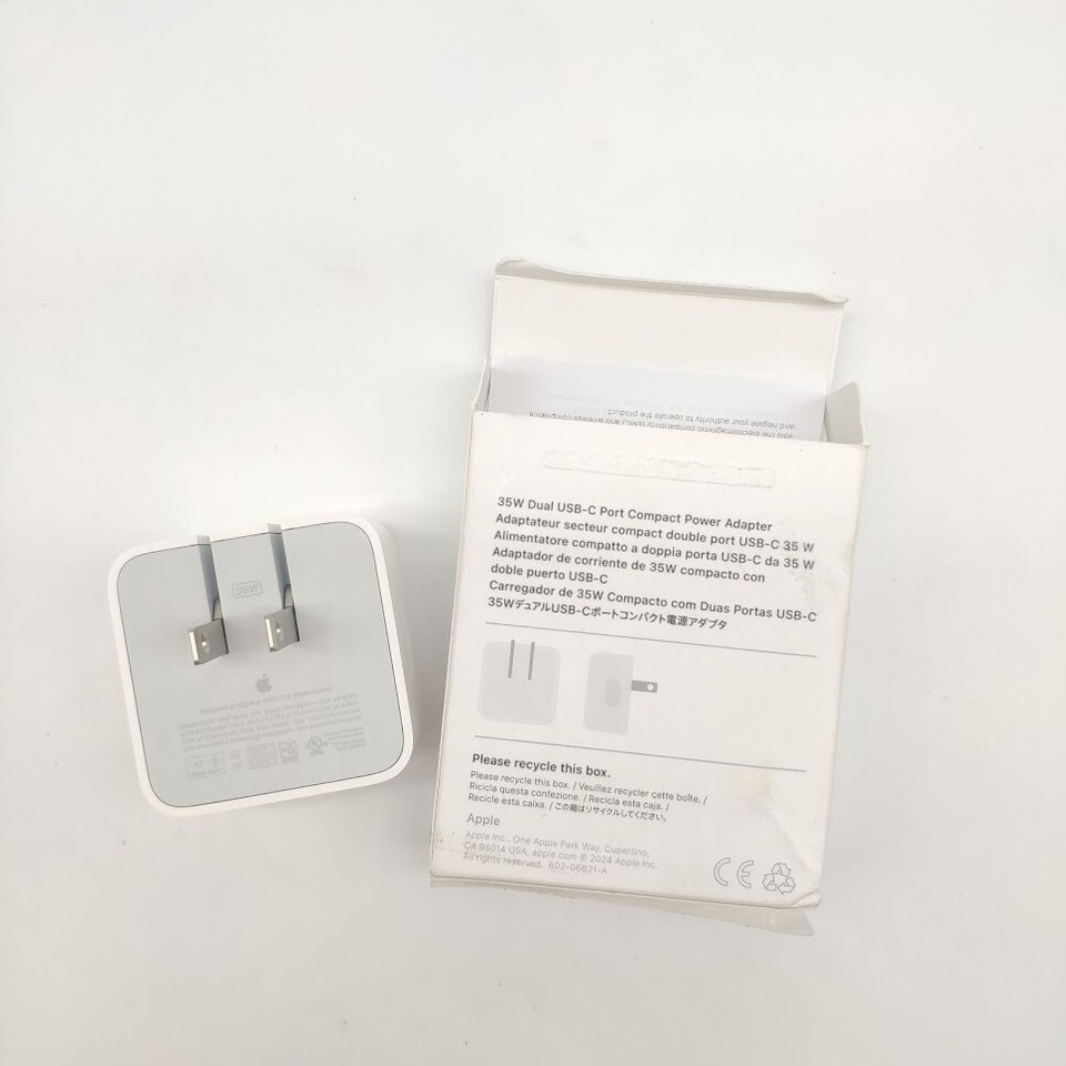 Apple MW2H3AM 35W Dual USB-C Port Compact Power Adapter - White | eBay