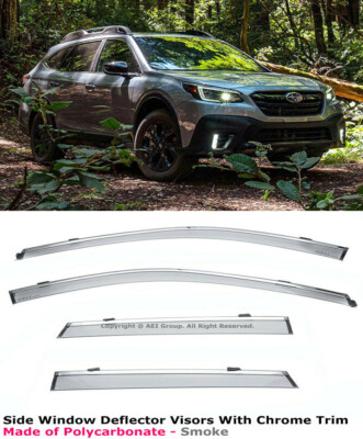 For 2020-Up Subaru Outback Window Visors WellVisors Side Chrome Trim ...