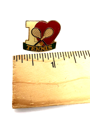 Vintage I HEART TENNIS Lapel Pin I LOVE TENNIS hat pin brooch pinback ...