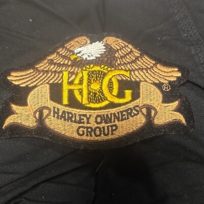 Vintage HARLEY OWNERS GROUP "HOG" BROWN EAGLE BACK PATCH HD MOTORCYCLE ...