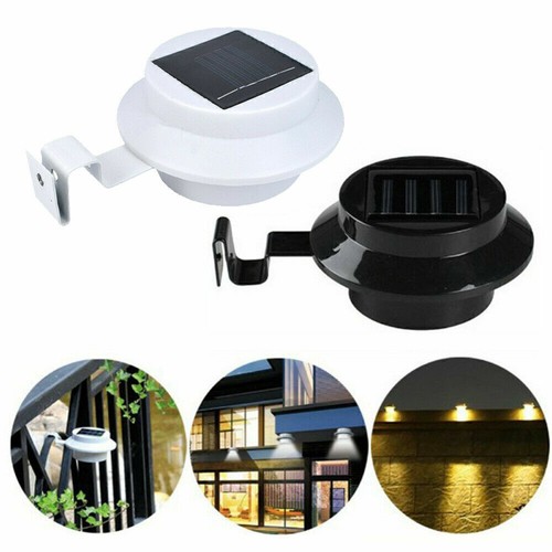 LED Solar Powered Gutter Lights Outdoor Garden Yard Wall Pathway Fence ...
