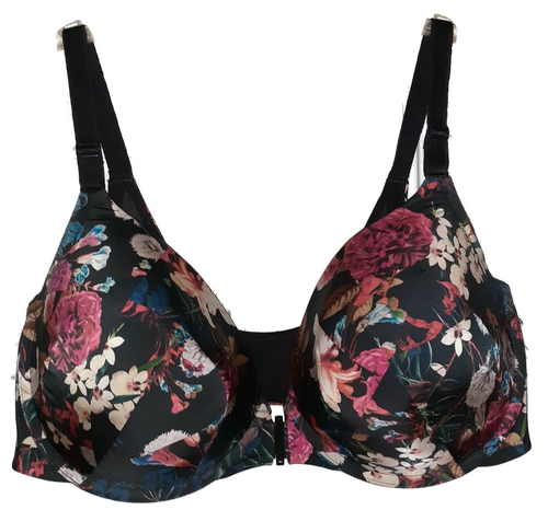 TORRID CURVE Size 40DD Bra Black Floral Perfect T-Shirt Front Close | eBay