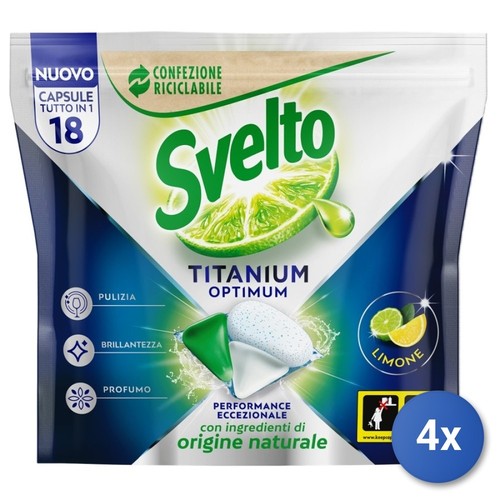 4x Svelto Tabs Lavastoviglie 18 Pezzi Titanium Opt.Limone | eBay