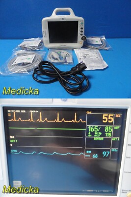 GE Dash 3000 Monitor (IBP CO2 T/CO SpO2 Nellcor ECG NBP Print) & NEW ...
