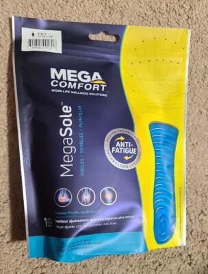 NEW Mega Comfort MEGASOLE Insoles Thin Profile for Casual & Work Womens ...