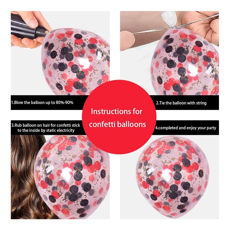 Fancy 38TH Birthday Party Decorations Supplies Red Black Later Balloons ...