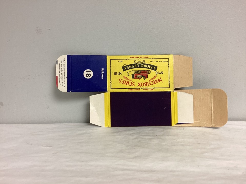 Matchbox LESNEY MOKO BULLDOZER No. 18 EMPTY B5 Type ORIGINAL BOX | eBay
