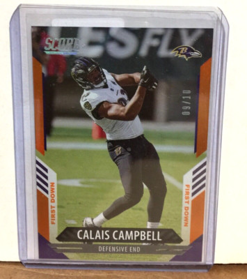 Calais Campbell 2021 Panini Score Orange Holofoil Border First Down #9/ ...
