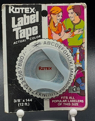 RARE Rotex Authenic Vintage 70s Label Maker TAPE Refill Black retro ...
