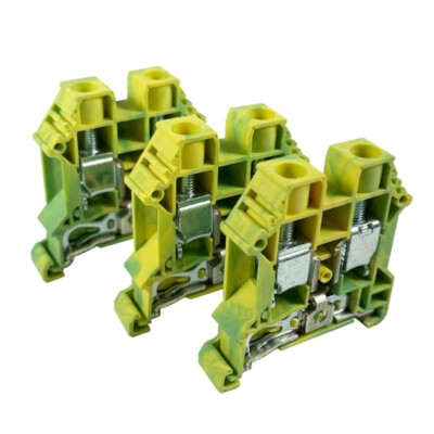 DIN Rail Ground Terminal Blocks 3 Quantity DK10N-PE Dinkle 6 - 20 AWG Gauge UL | eBay