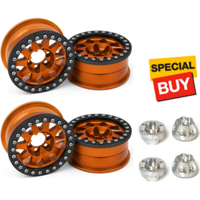 Vanquish Alum Method Wheel 101 1.9 Beadlock Orange (4) w/ SLW 475 Wheel ...