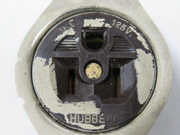Hubbell HBL5258 15A 125V Short Strap Straight Blade Receptacle for sale ...