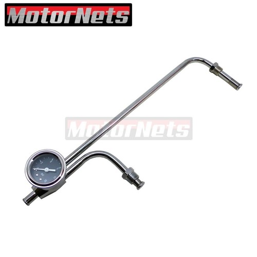 Chrome Dual Fuel Line Holley 3310 4160 Carbs & 0-15 Gauge 3/8" Hot Rat ...