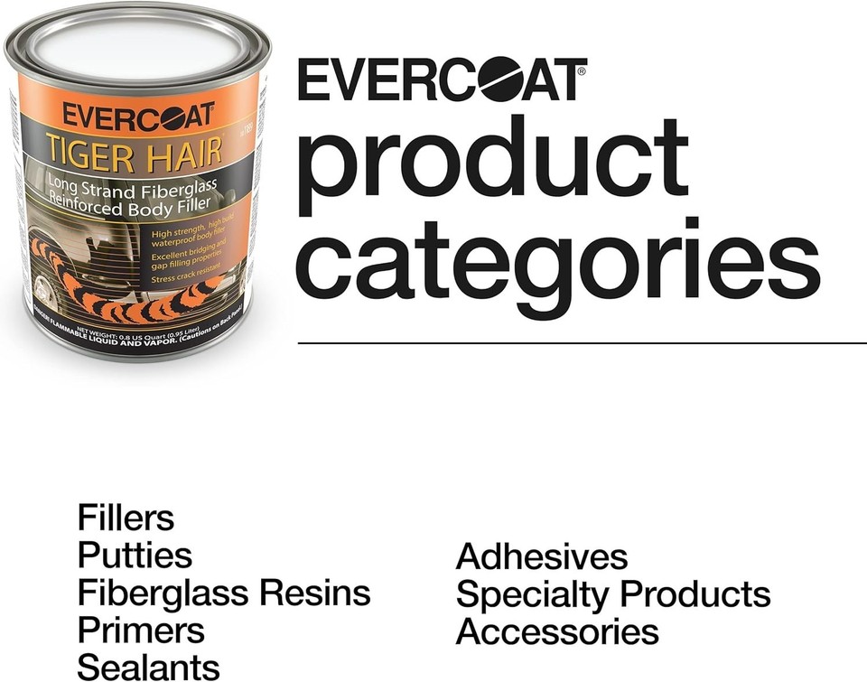 New EVERCOAT 1189 TIGER HAIR Long Strand Fiberglass Reinforced Filler ...