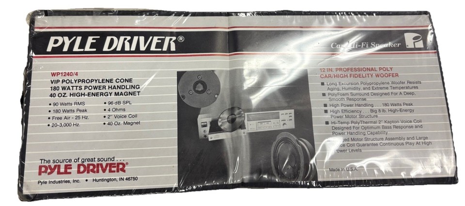 Pyle Driver WP1240/4 Old School 12” Woofer Made In USA POLYPROPYLENE ...