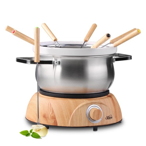 Swiss Design 1500W Electric Fondue Pot Set for Melting Chocolate Cheese ...