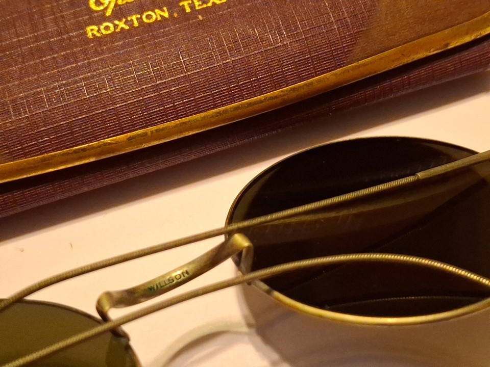 Willson Antique Round Wire Frame Sunglasses -Glass Lenses | eBay