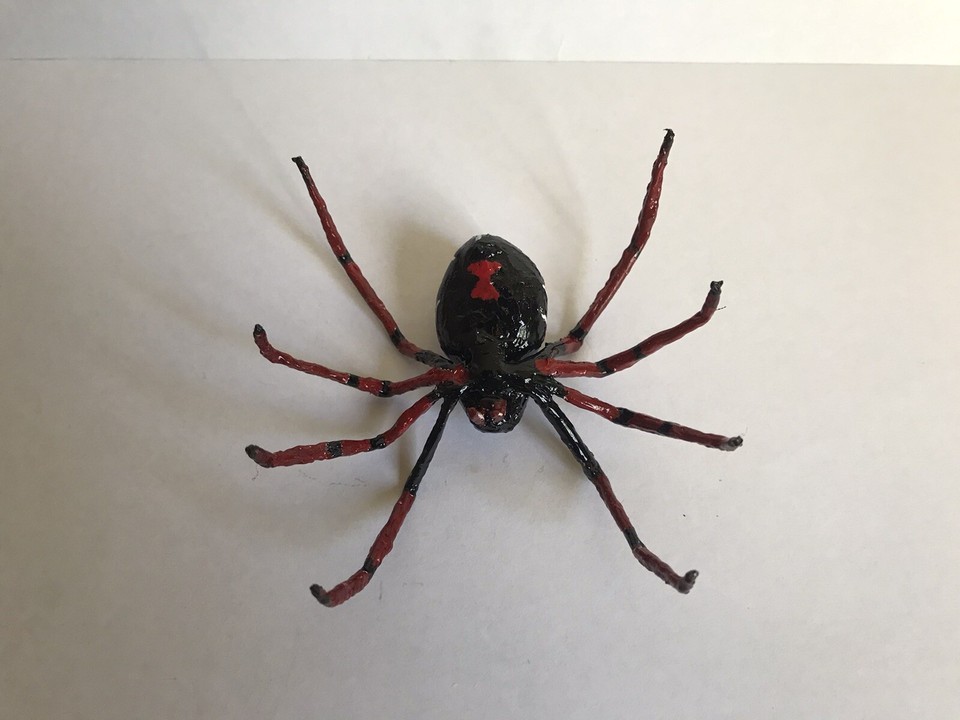 Handmade Hand-painted 4" Northern Black Widow Male Spider Arachnid ...