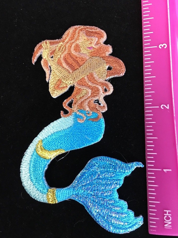mermaid applique Patch gift embroidered iron gift idea beach ocean on ...