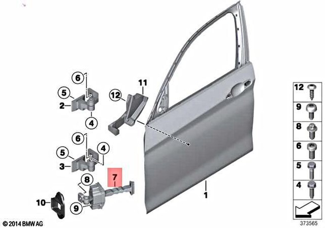 OEM BMW 1 Ser F20 F20lci Front Door Limiter Door Brake 51217311337 for ...