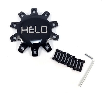 Helo Gloss Black Center Cap 4-3/16"OD Bolt Closed-End for 5/6Lug HE875 ...