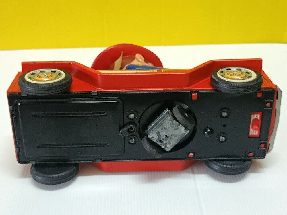 Vintage Modern Tin Toys Flag Fire Engine-Fireman, Battery Operated ...