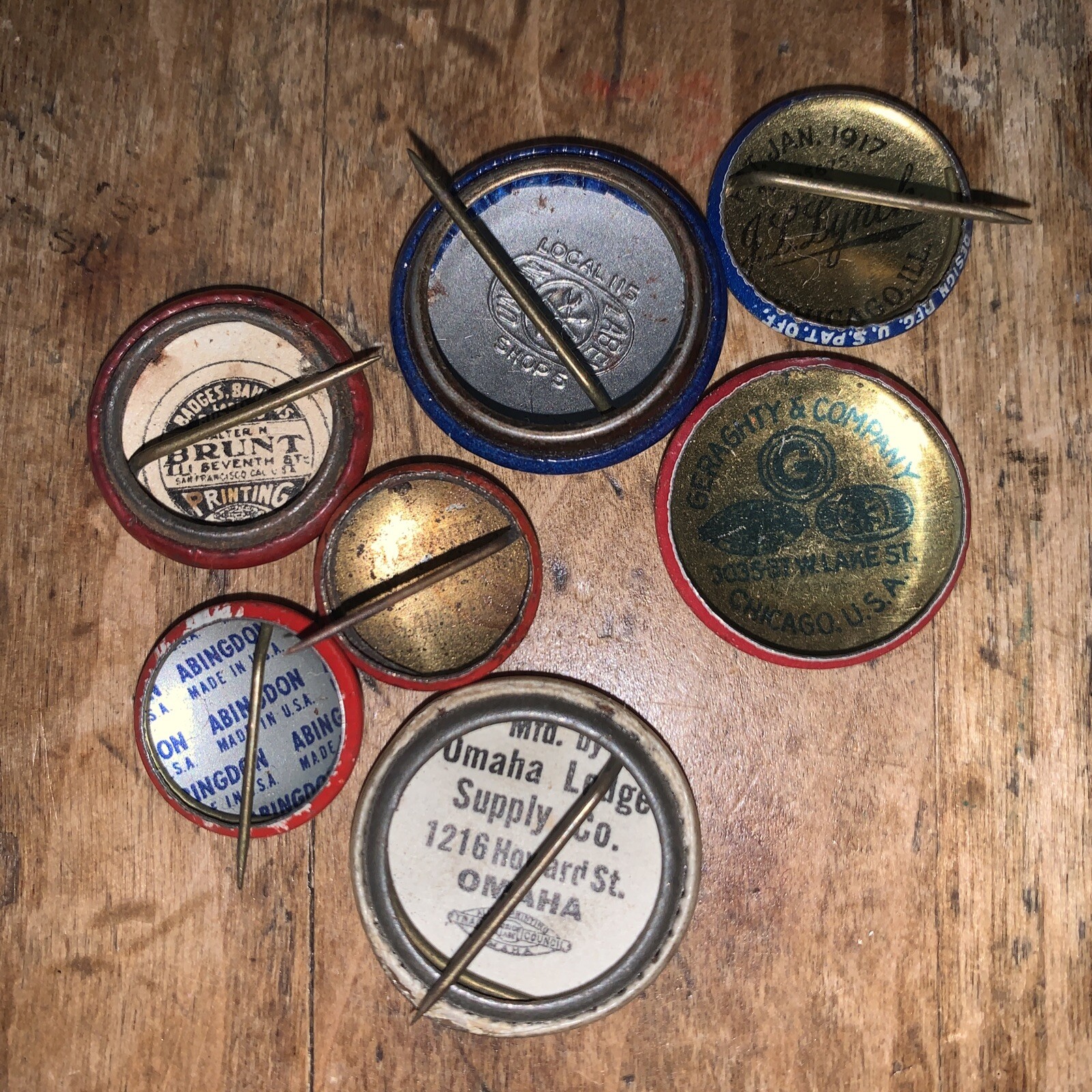 LOT OF 11 Vintage Community Chest Pinback Button Red Feather 4H Liberty ...