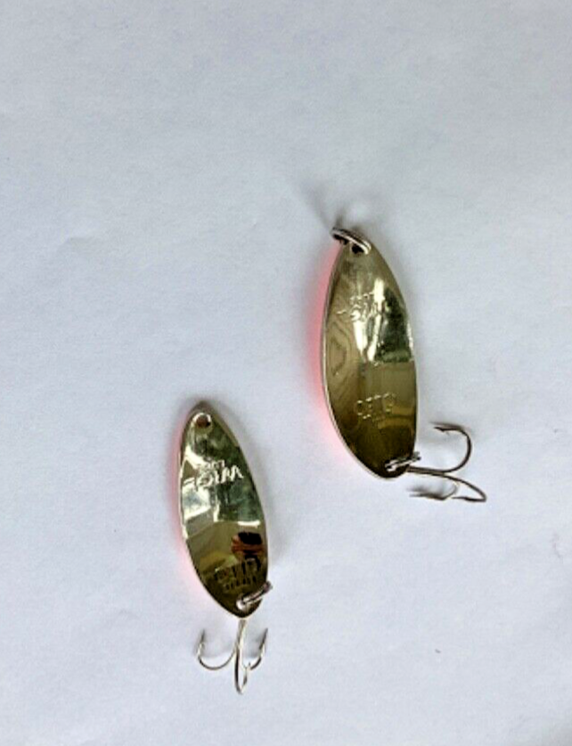 Two (2) Little Cleo Wigl Lures FIRE ORANGE/NICKLE-Assorted Sizes | eBay