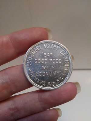 Vintage Economy Dairy Lunch Trade Token 818 W. 6th St. LA, CA #427 | eBay