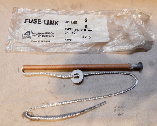 Fuse Links Mcgraw-Edison 6 amp FL3K6R NOS Type K 23" 246N | eBay