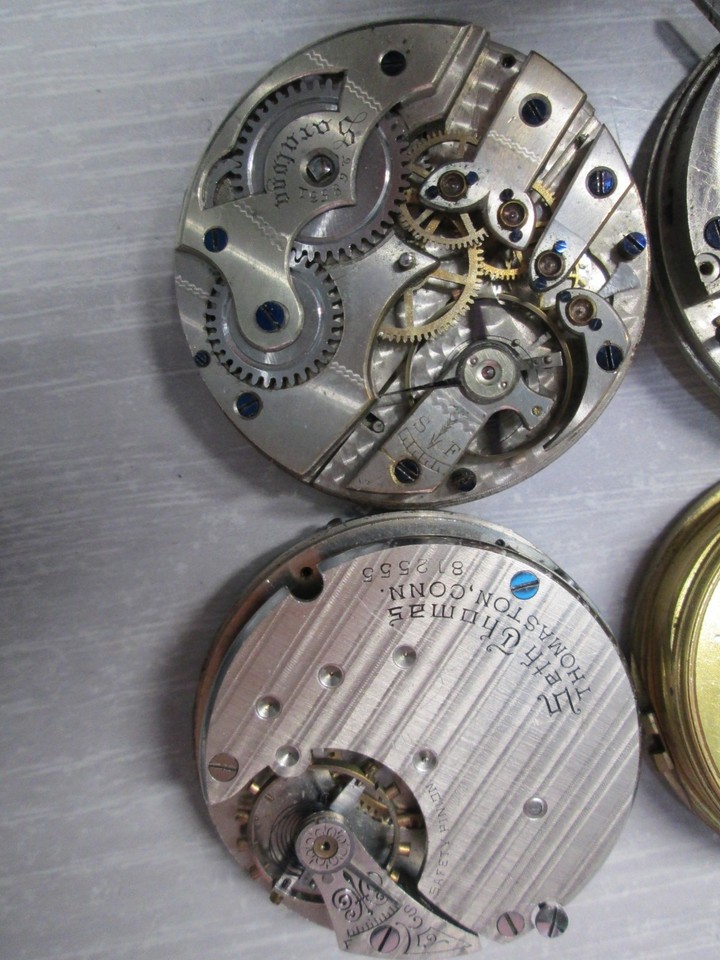 Lot of 6 Vintage Pocket Watch Movements _ Roamer Seth Thomas Standard ...