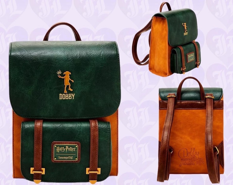 NEW Loungefly Backpack Harry Potter DOBBY Is A Free Elf School Flap Bag ...