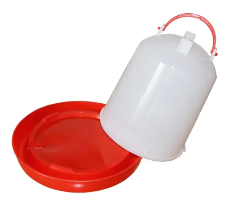 6 Litre Drinker Chicken Poultry Bird Quail Hen Turkey Red Water Refill ...