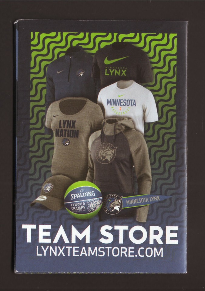 Minnesota Lynx--2019 Pocket Schedule--Lynx Team Store--WNBA | eBay