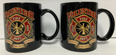 PAIR Volunteer Firefighter Ceramic Mug 11oz. Coffee / Cup NEW | eBay