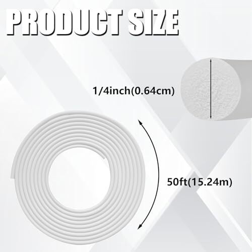 Backer Rod 1/4 Inch, EPDM Rubber Foam Caulk Saver 50' White Weather ...